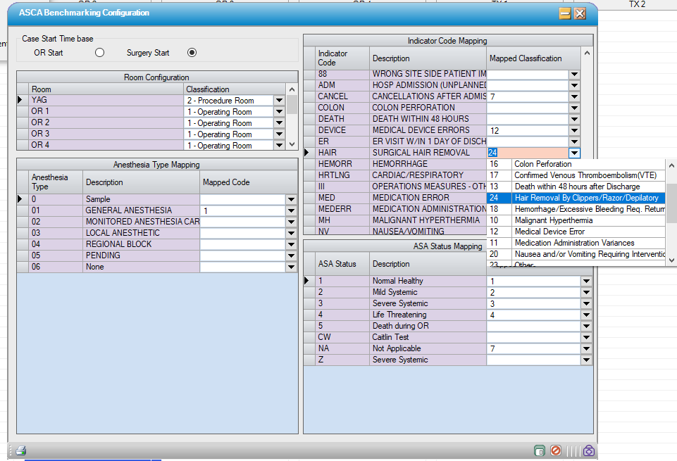 ASCA Benchmarking Configuration
