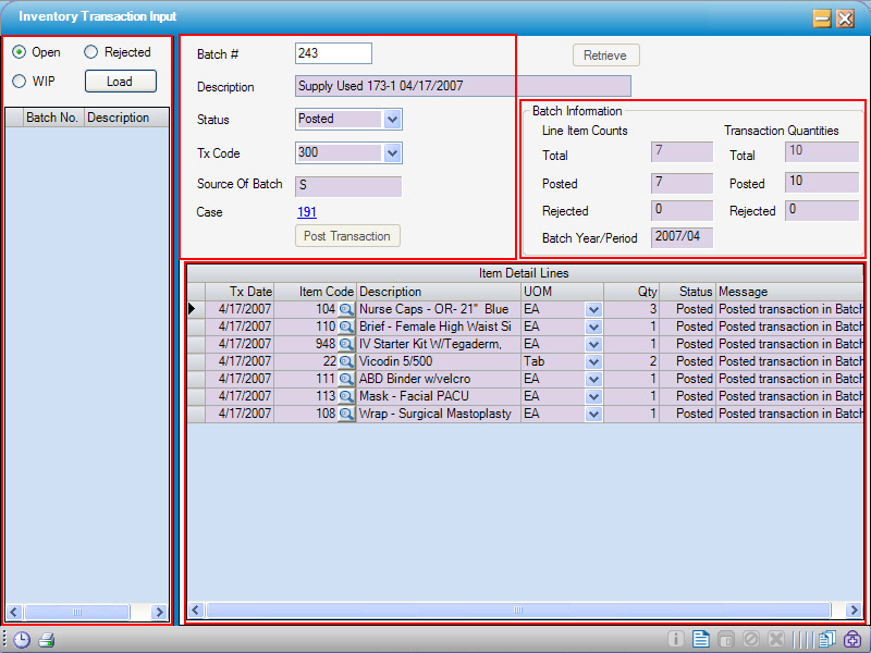 Inventory Transactions